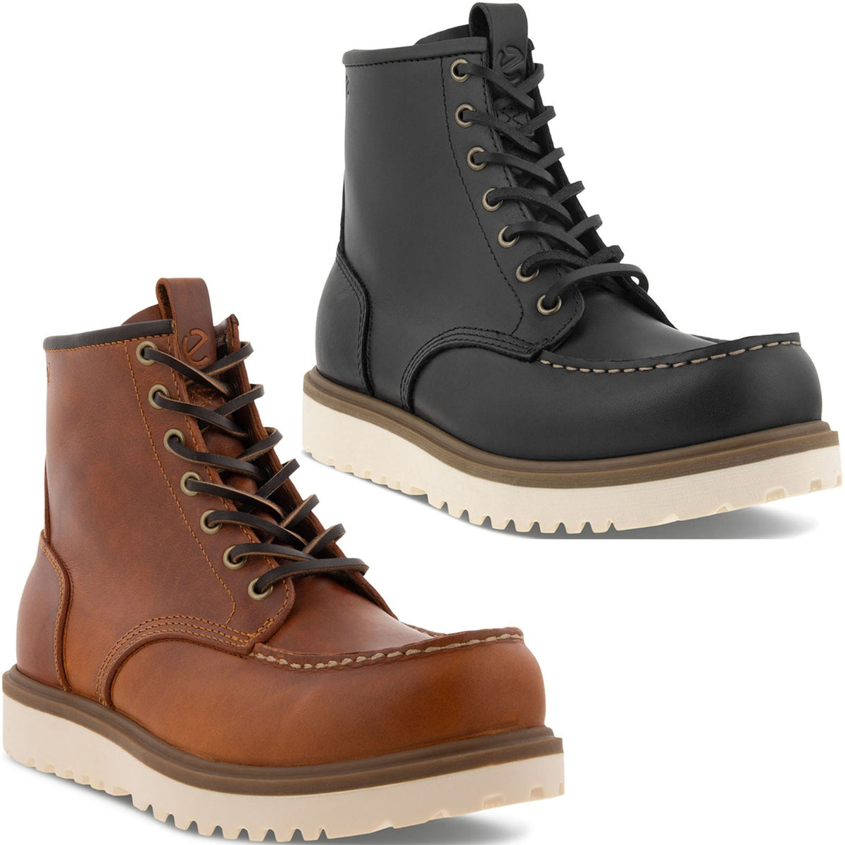 ECCO Mens Staker 6" Moc-Toe Leather Chunky Sole Boots – Avenue 85