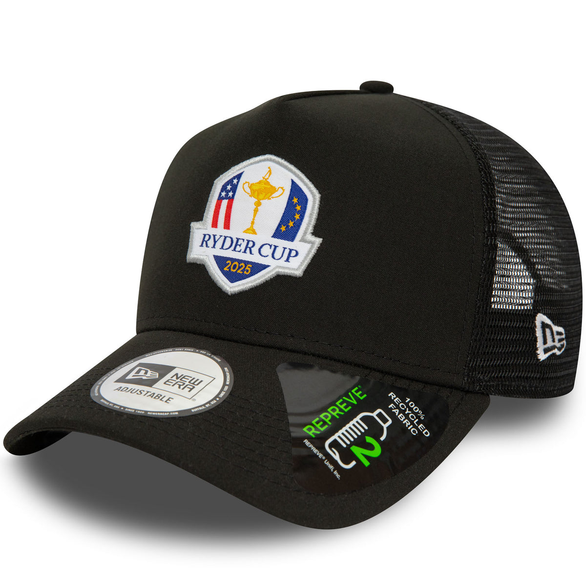 New Era Mens Ryder Cup 2025 A-Frame Repreve Trucker Hat - Black – Avenue 85