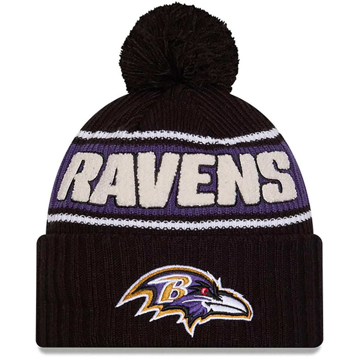 New Era Mens Knits Baltimore Ravens Bobble Hat - Black – Avenue 85