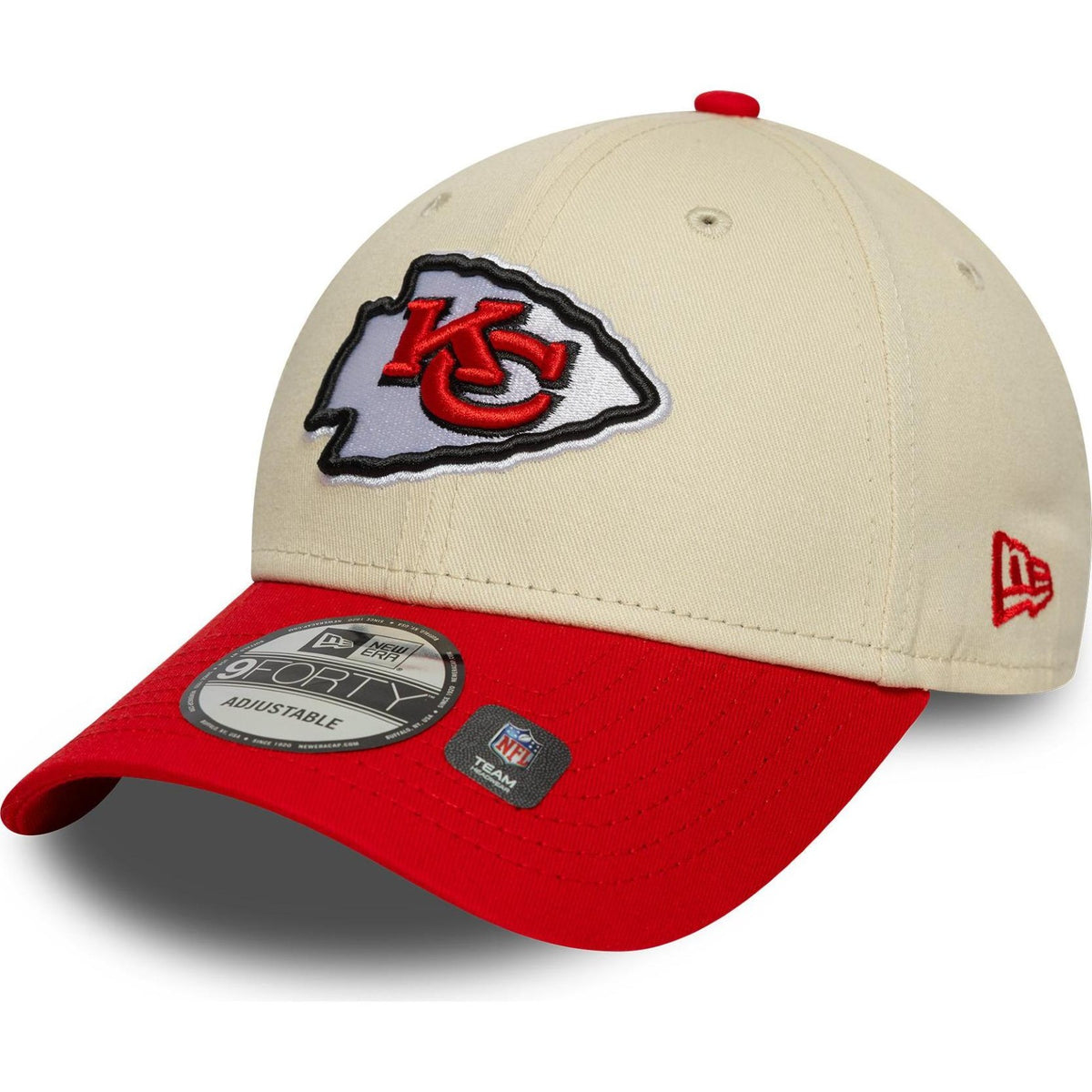 New Era Mens 9FORTY Kansas City Chiefs Baseball Cap - Light Cream - On ...