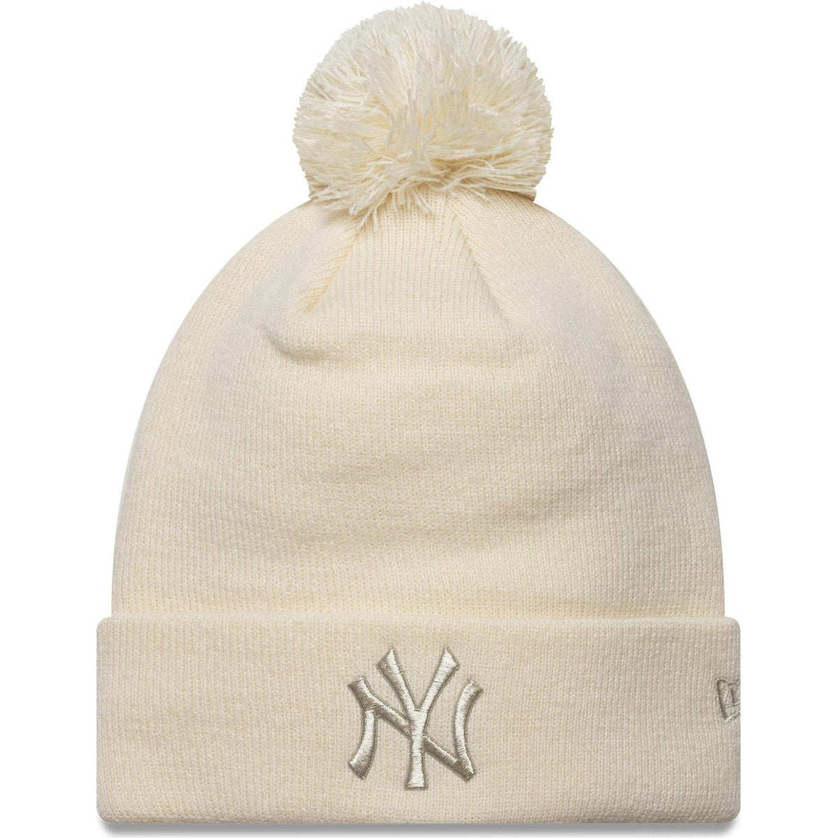 New Era Womens KNIT MEDIUM New York Yankees Bobble Hat - Light Cream ...