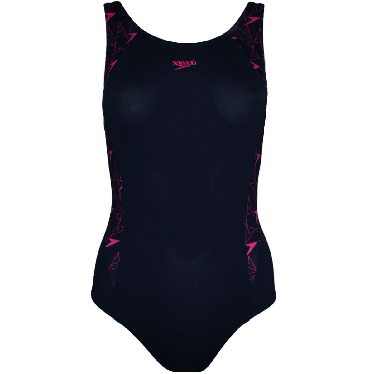 Speedo Womens Boomstar Splice Flyback One Piece Swimming Costume - Nav ...