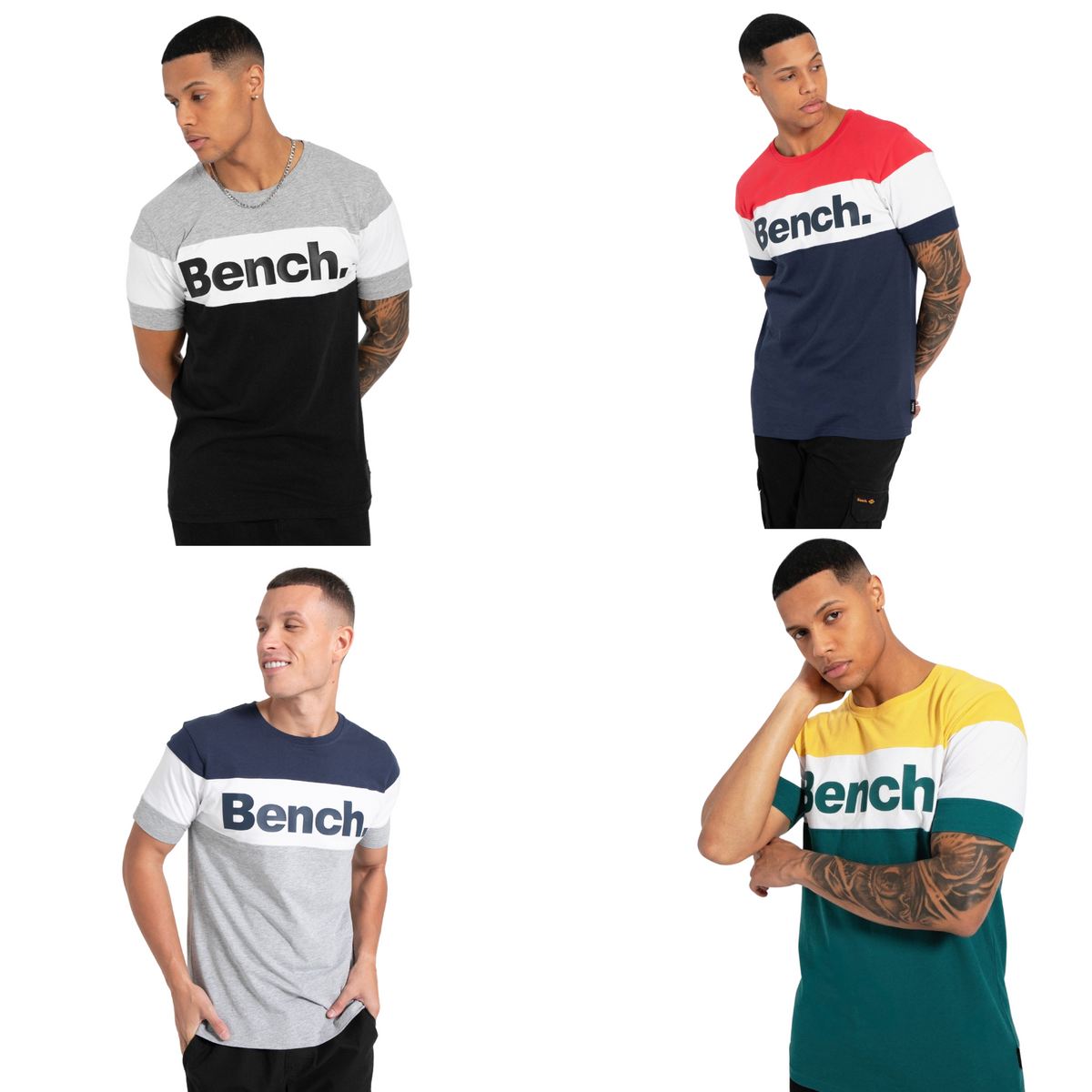 Bench Mens Tolkien Cut & Sew Logo Panel Short Sleeve T Shirt – Avenue 85