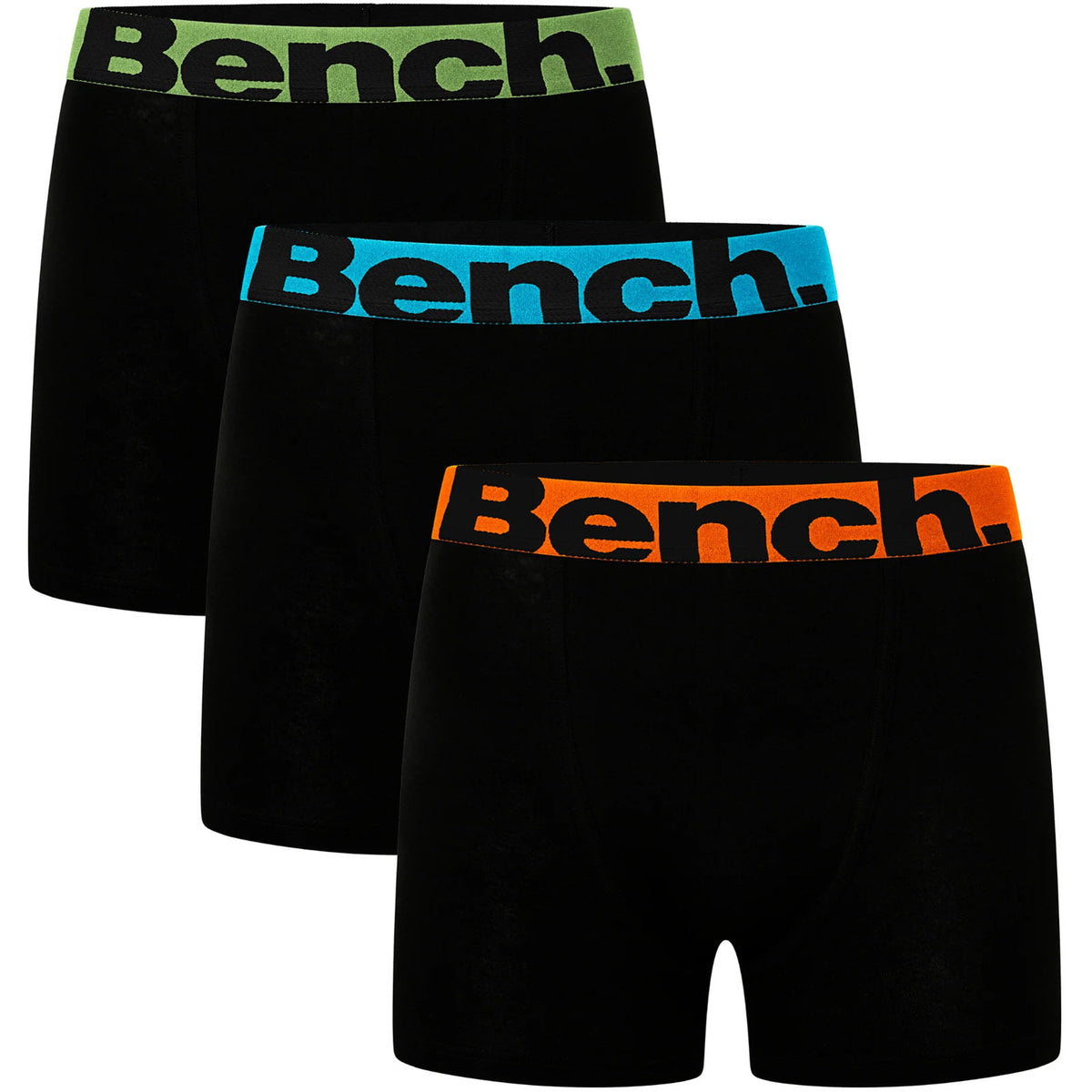 Bench Mens Tom 3 Pack Elasticated Logo Boxers - Black – Avenue 85