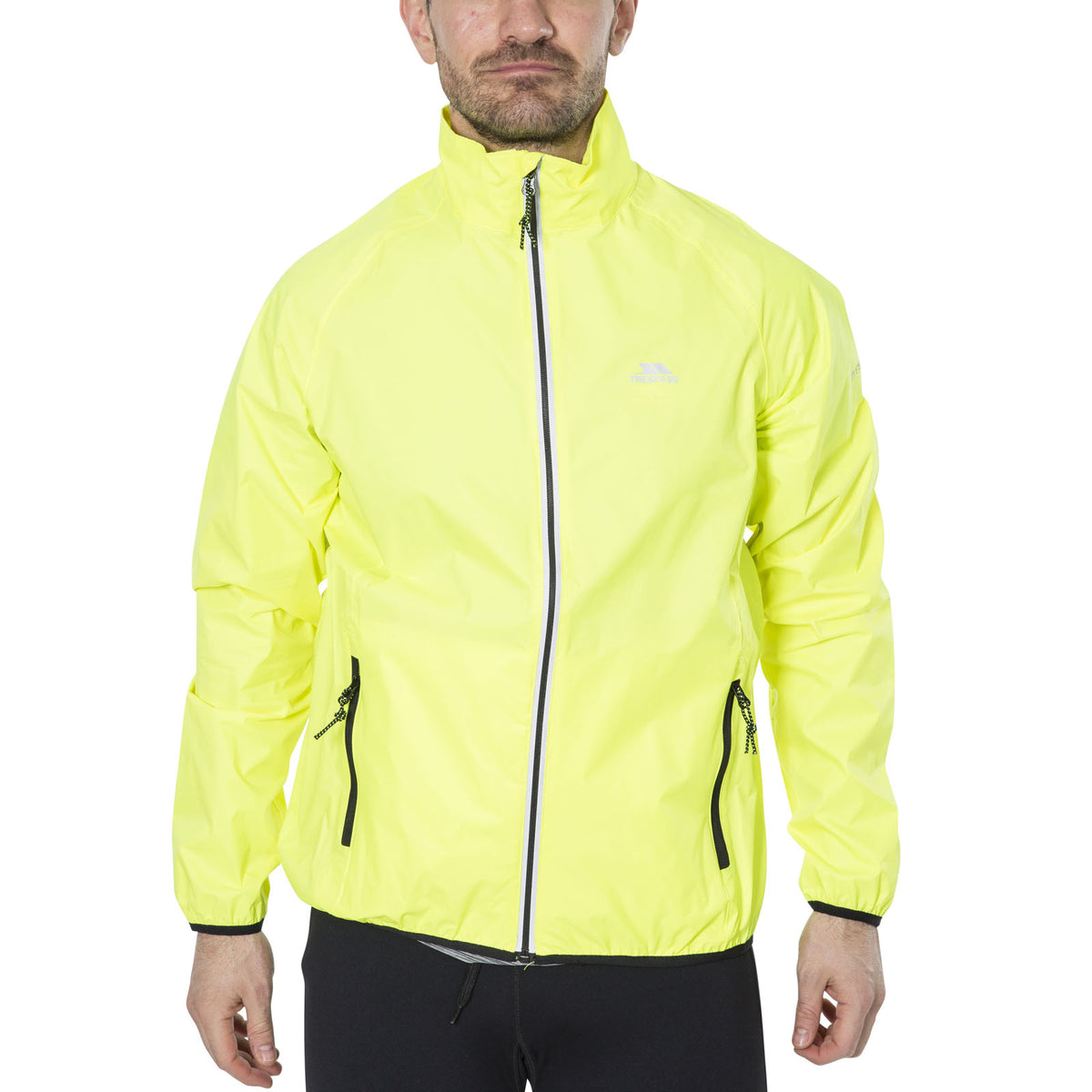 Trespass Mens Retract Hi-Vis Reflective Waterproof Packaway Jacket - Y ...