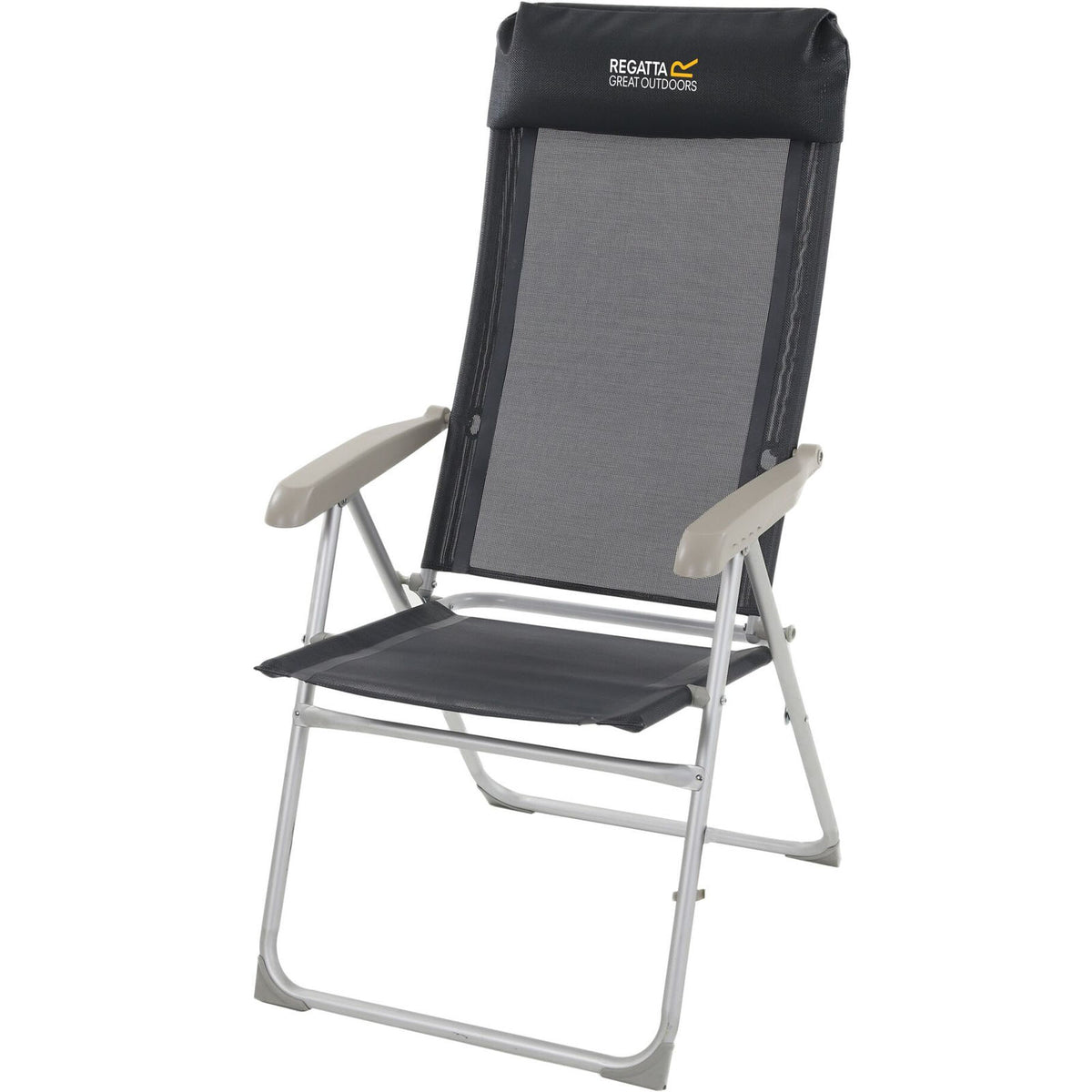 Regatta Colico Camping Armed Reclining Lounge Deck Chair - Black ...