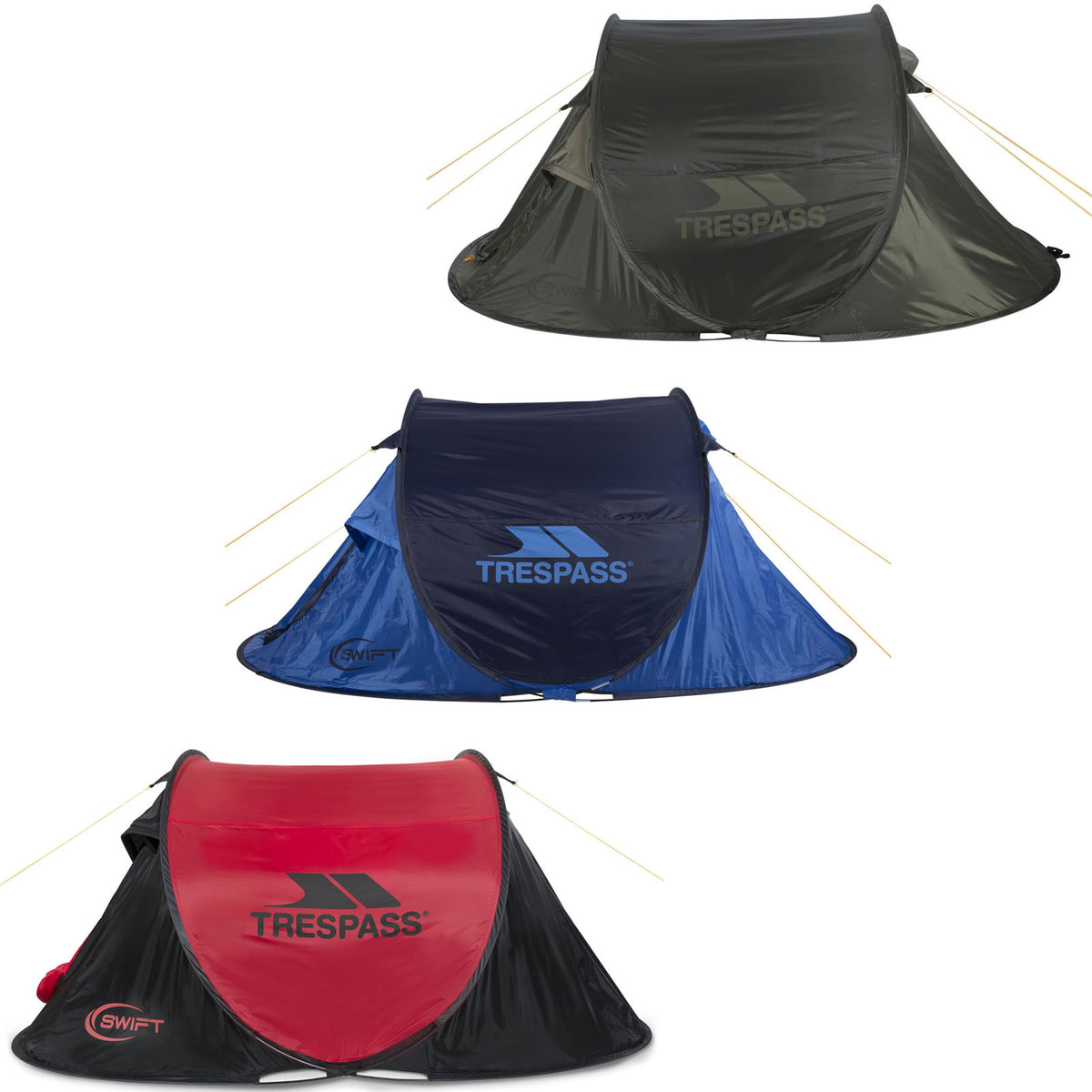 Trespass Swift2 Waterproof Two Person Pop Up Camping Tent - 245 x 145 ...