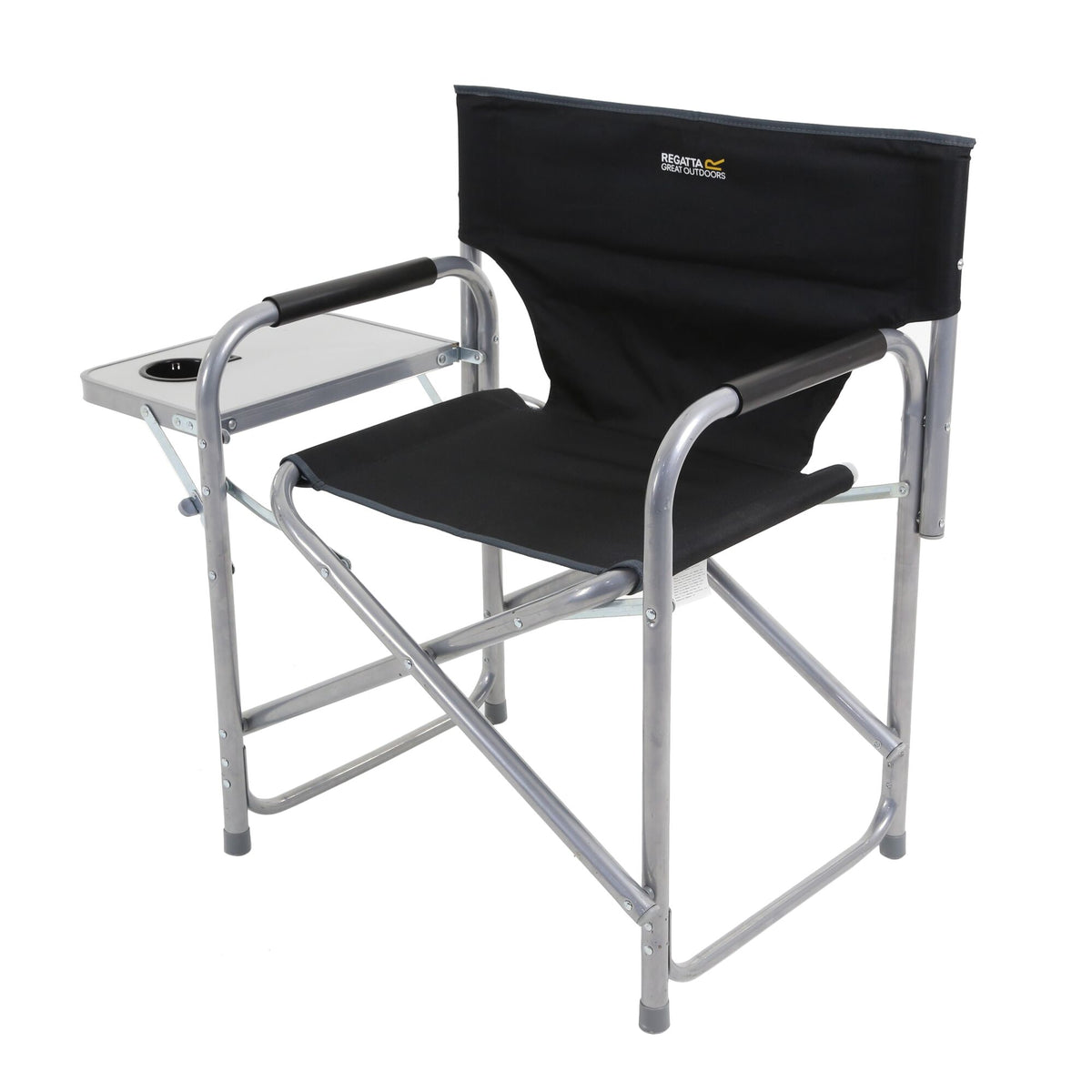Regatta Sedile Directors Chair With Side Table - Black/Seal Grey - One ...